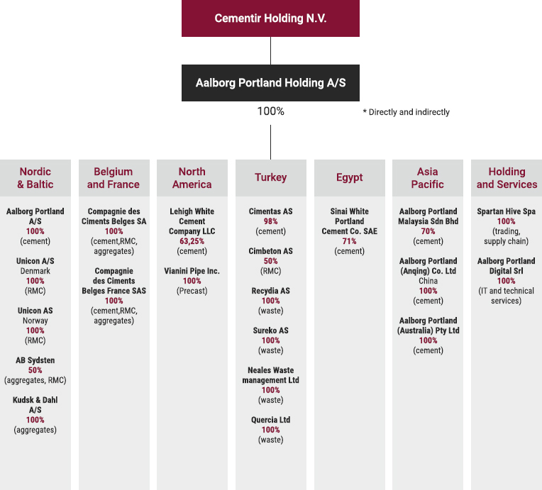 Group structure | Cementir Holding N.V.