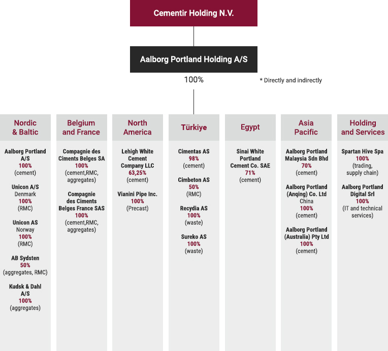 Group structure | Cementir Holding N.V.